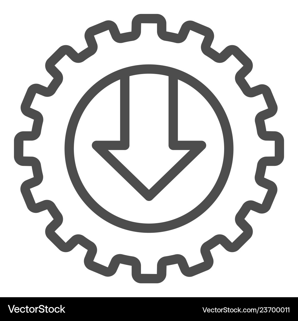Gear and arrow line icon mechanic Royalty Free Vector Image