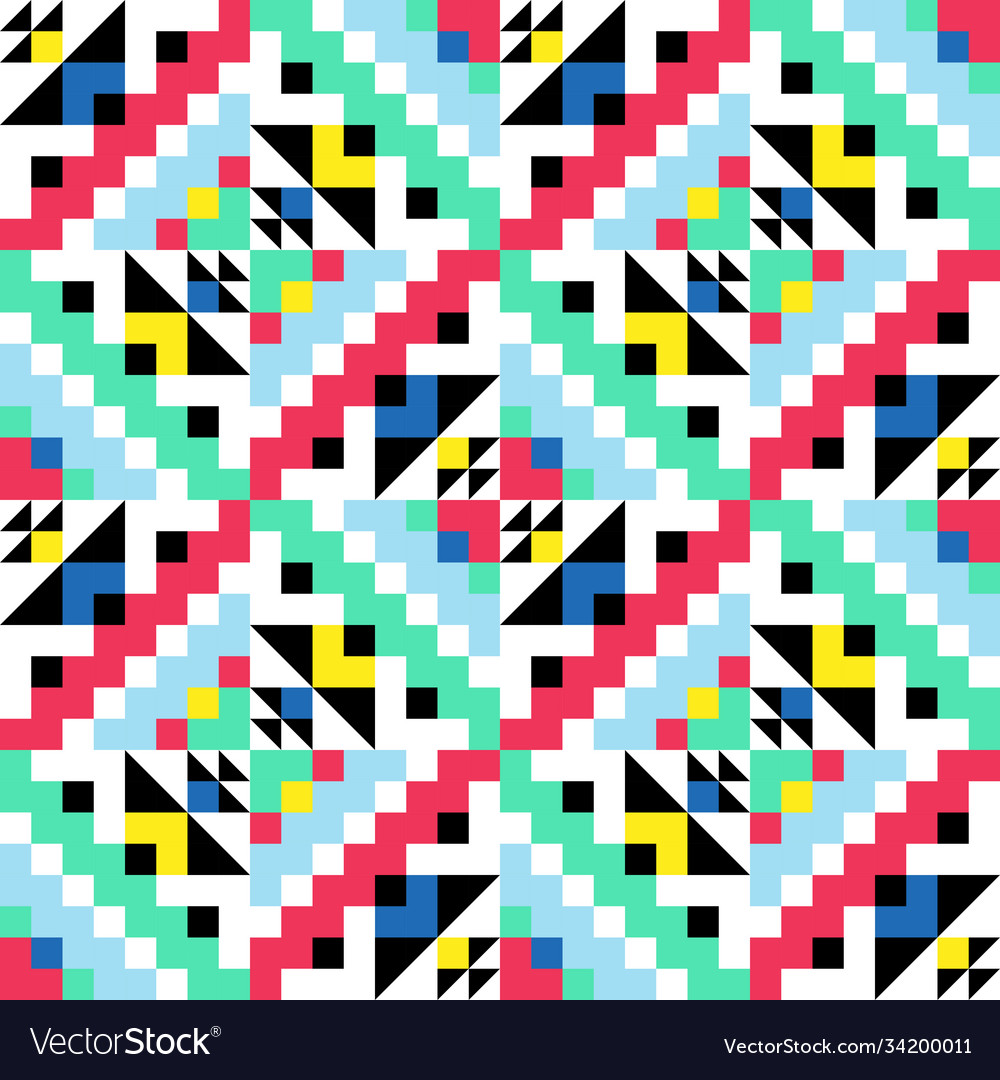 Geometric pattern with colorful elements Vector Image