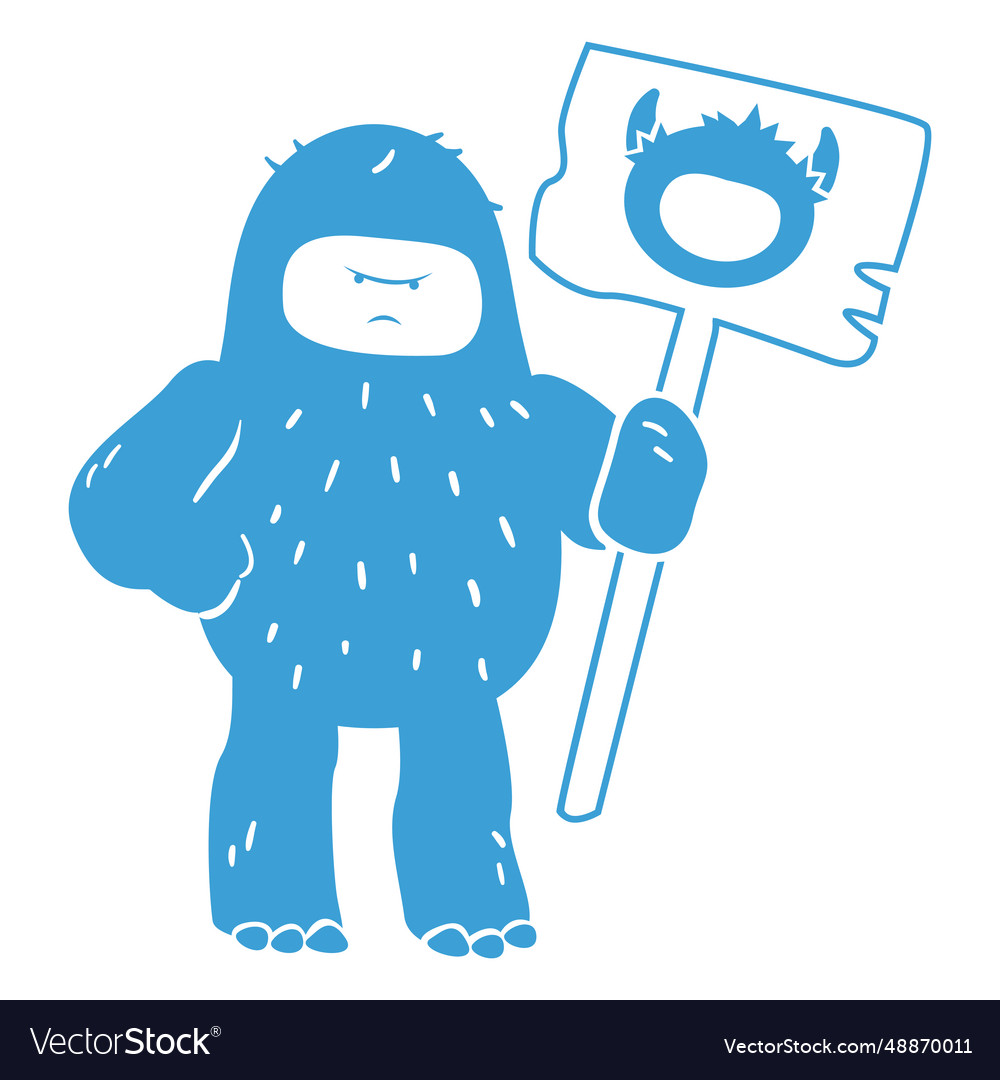 Grumpy cute yeti Royalty Free Vector Image - VectorStock