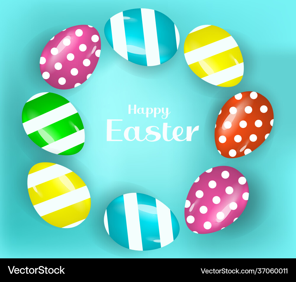 Happy easter banner poster with realistic Vector Image