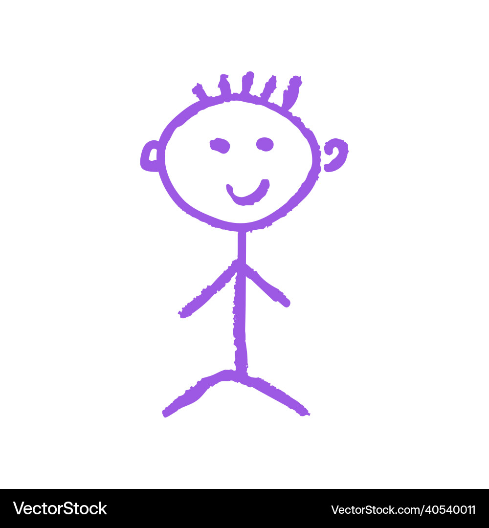 Icon in hand draw style drawing with wax crayons Vector Image