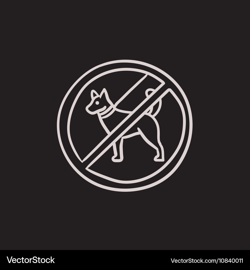 No dog sign sketch icon Royalty Free Vector Image