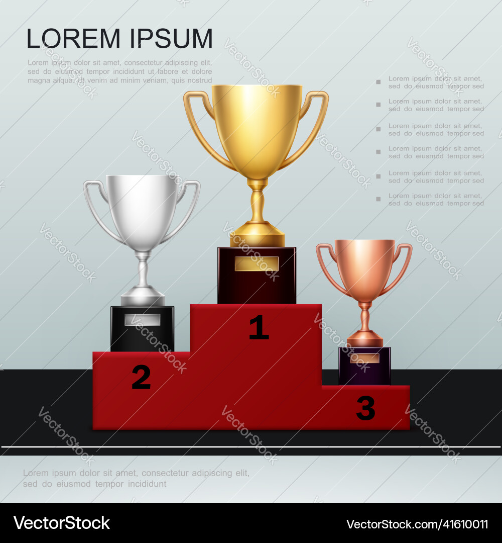Realistic victory and success poster Royalty Free Vector