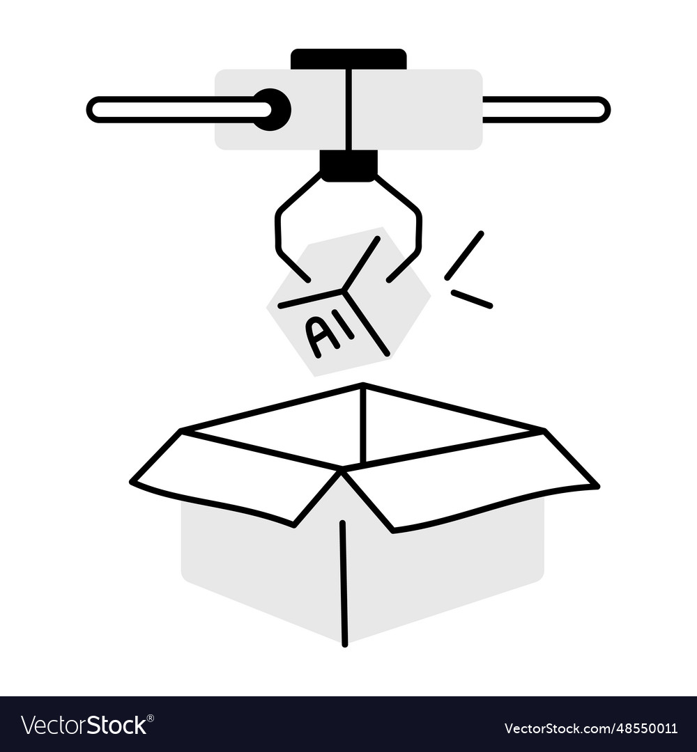 Robot packaging Royalty Free Vector Image - VectorStock