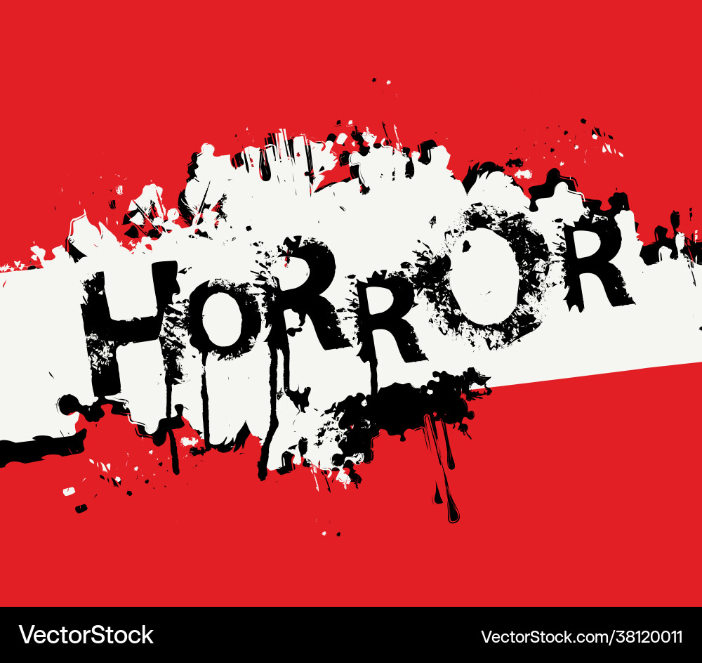 Scary lettering horror with abstract black spots Vector Image
