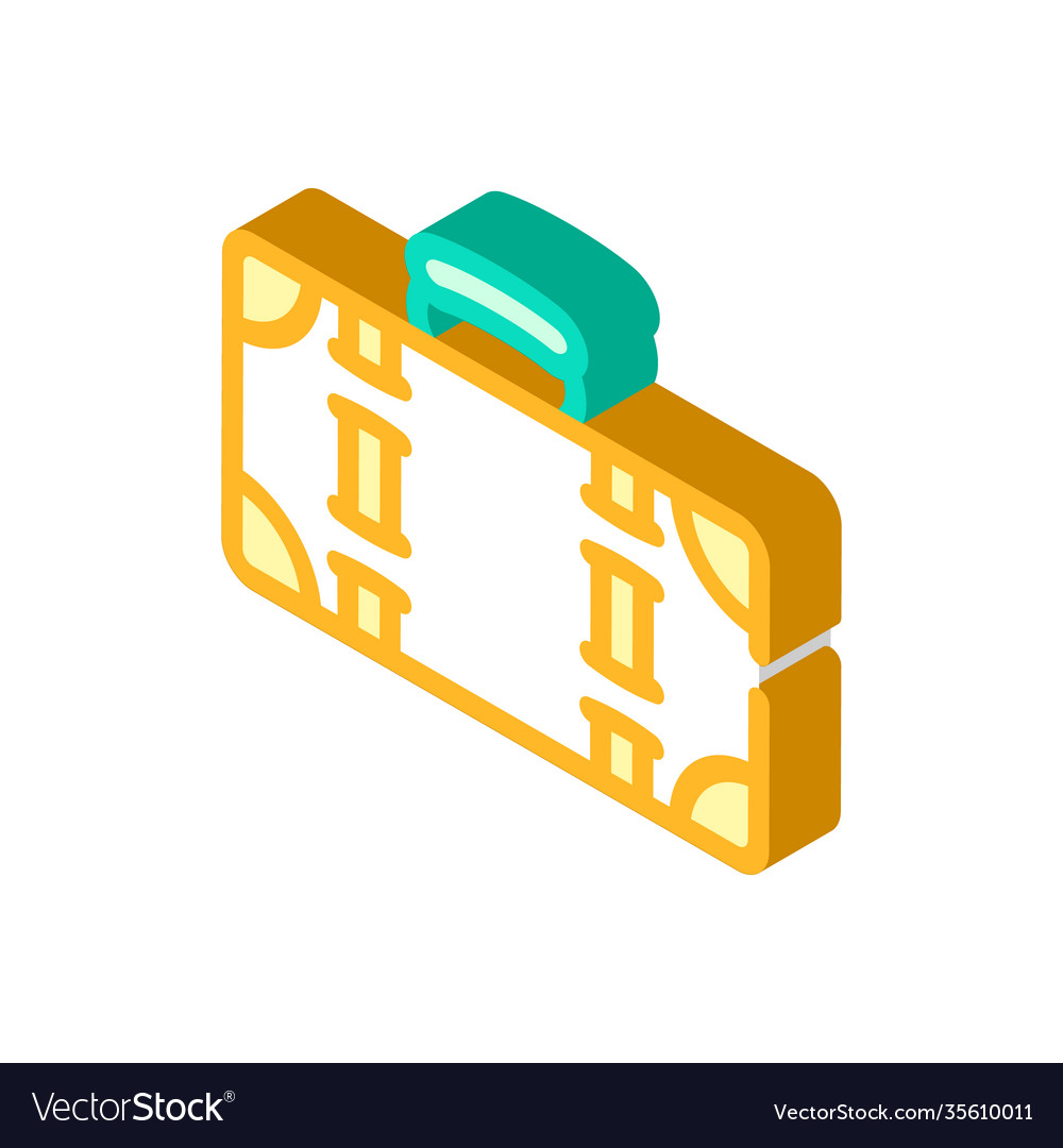 Suitcase vintage isometric icon Royalty Free Vector Image