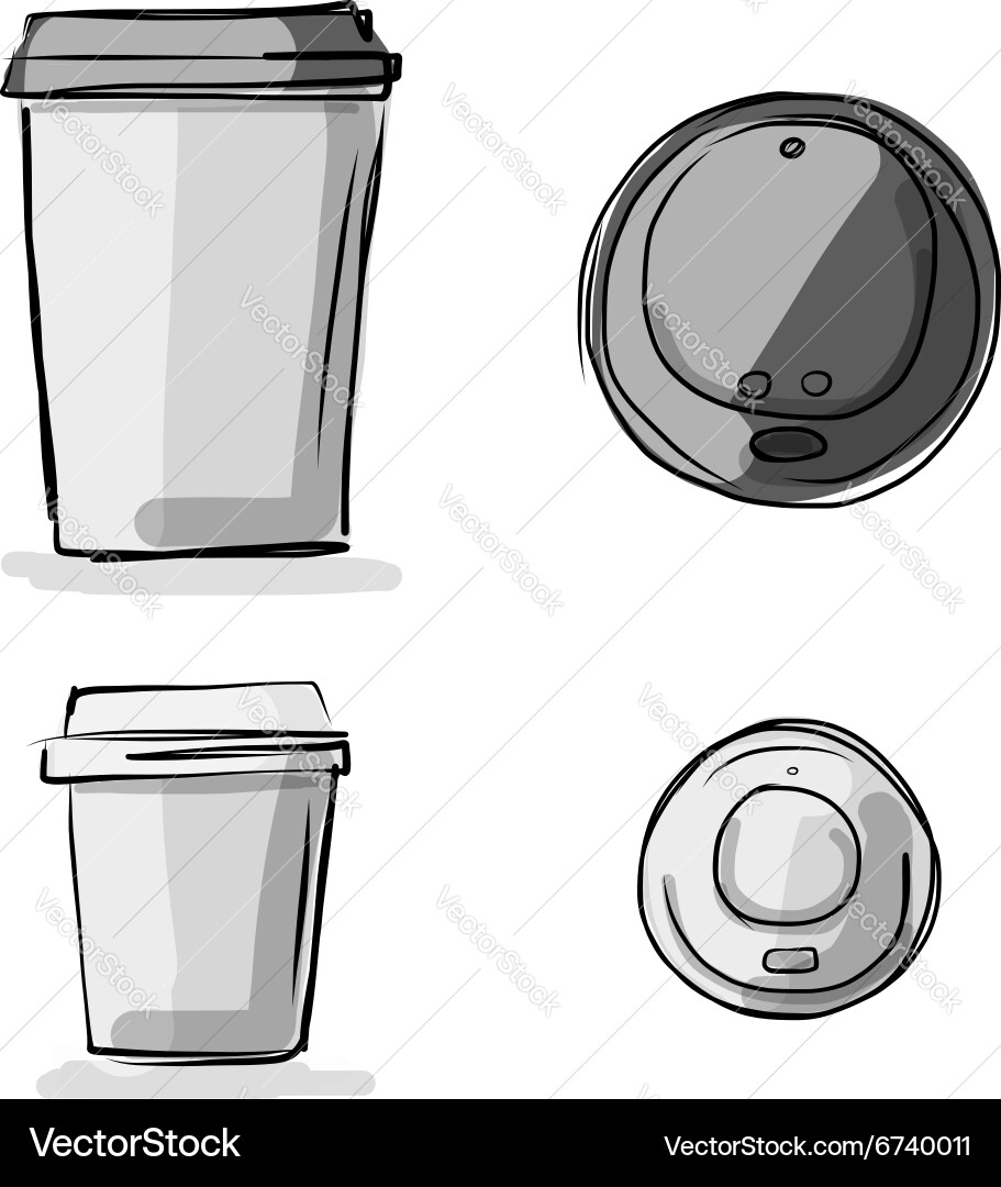 Take away coffee cup sketch for your design Vector Image