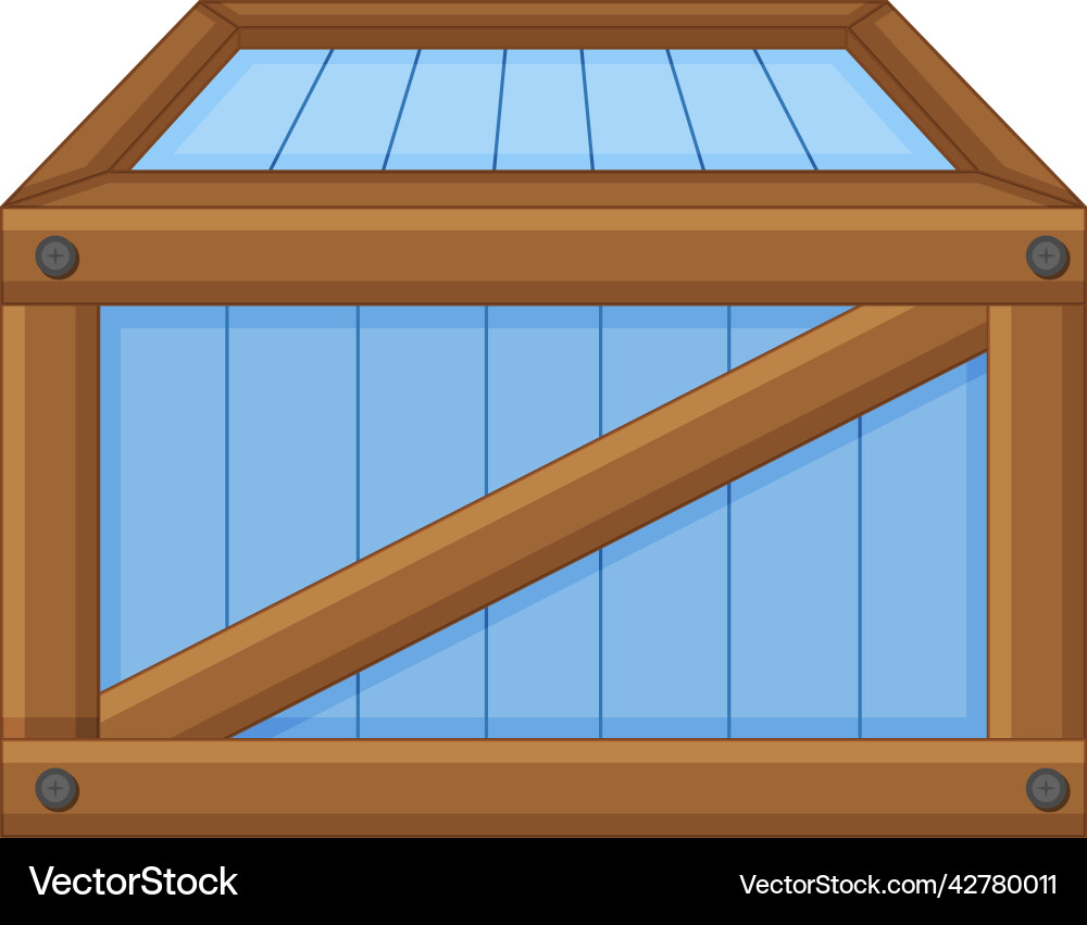 Wooden crate on white background Royalty Free Vector Image