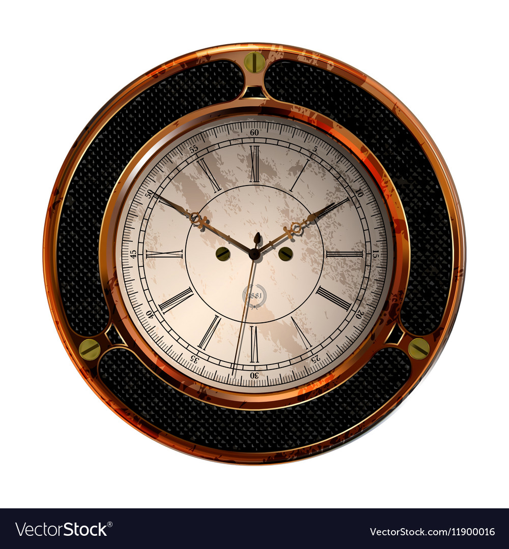 Ancient clock Royalty Free Vector Image - VectorStock