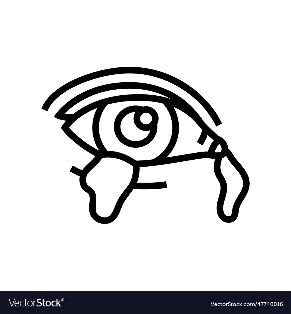 Crying tears sad mood line icon Royalty Free Vector Image Crying tears sad mood line icon Royalty Free Vector Image
