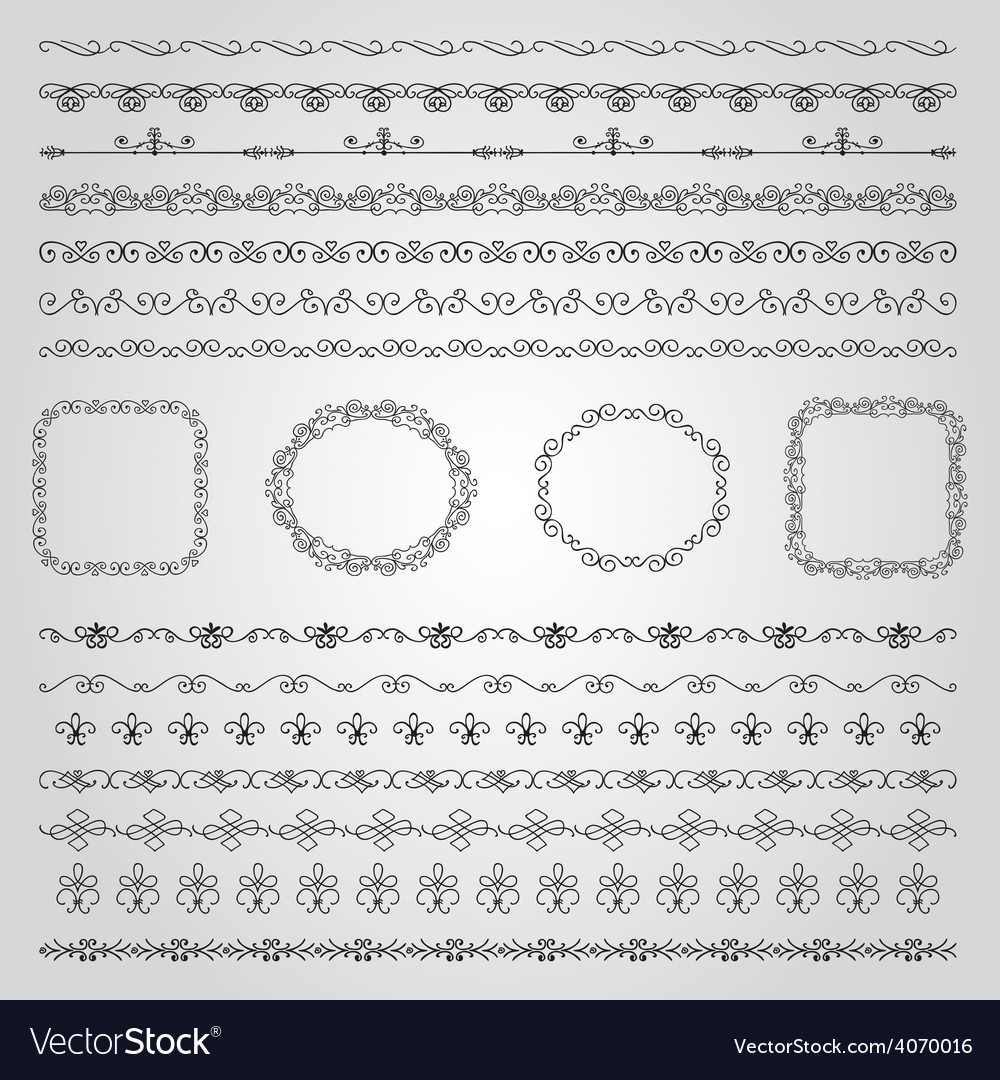 Hand Drawn Borders and Frames Royalty Free Vector Image