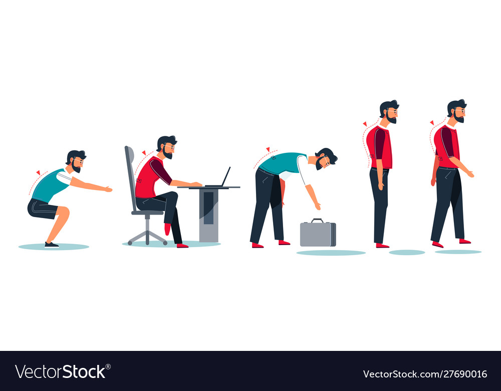 Incorrect posture wrong sitting position Vector Image