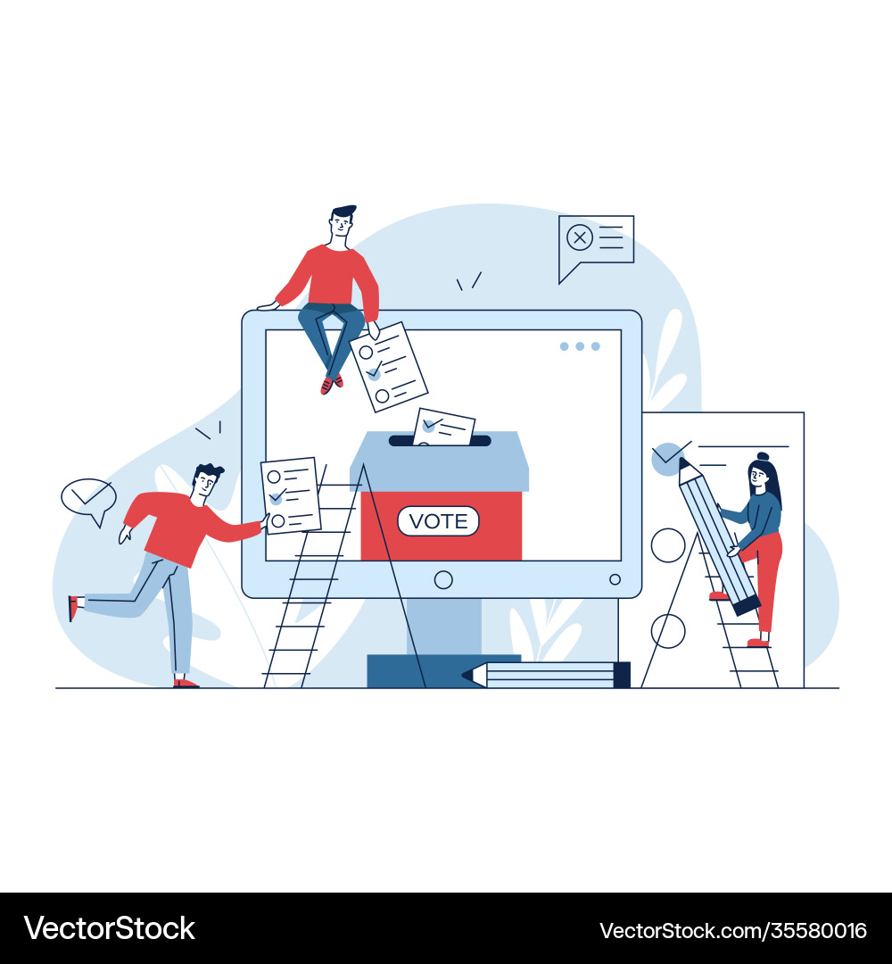Internet or electronic voting Royalty Free Vector Image