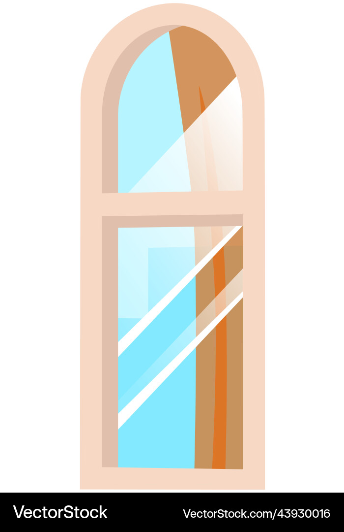 Modern narrow window with transparent glass Vector Image