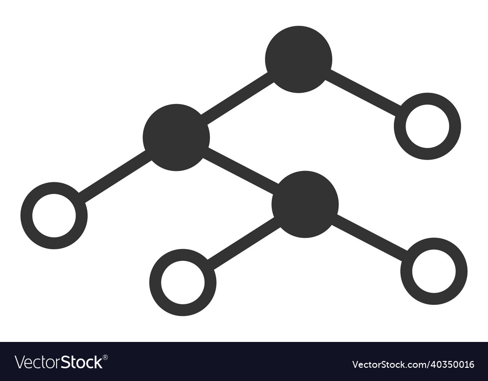 Nodes structure flat icon image Royalty Free Vector Image