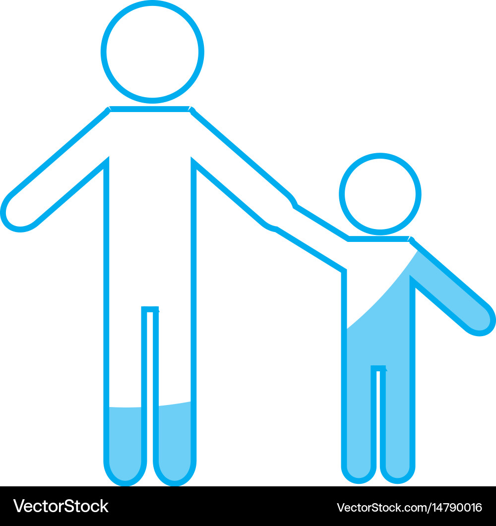 Pictograph man and kid ico Royalty Free Vector Image