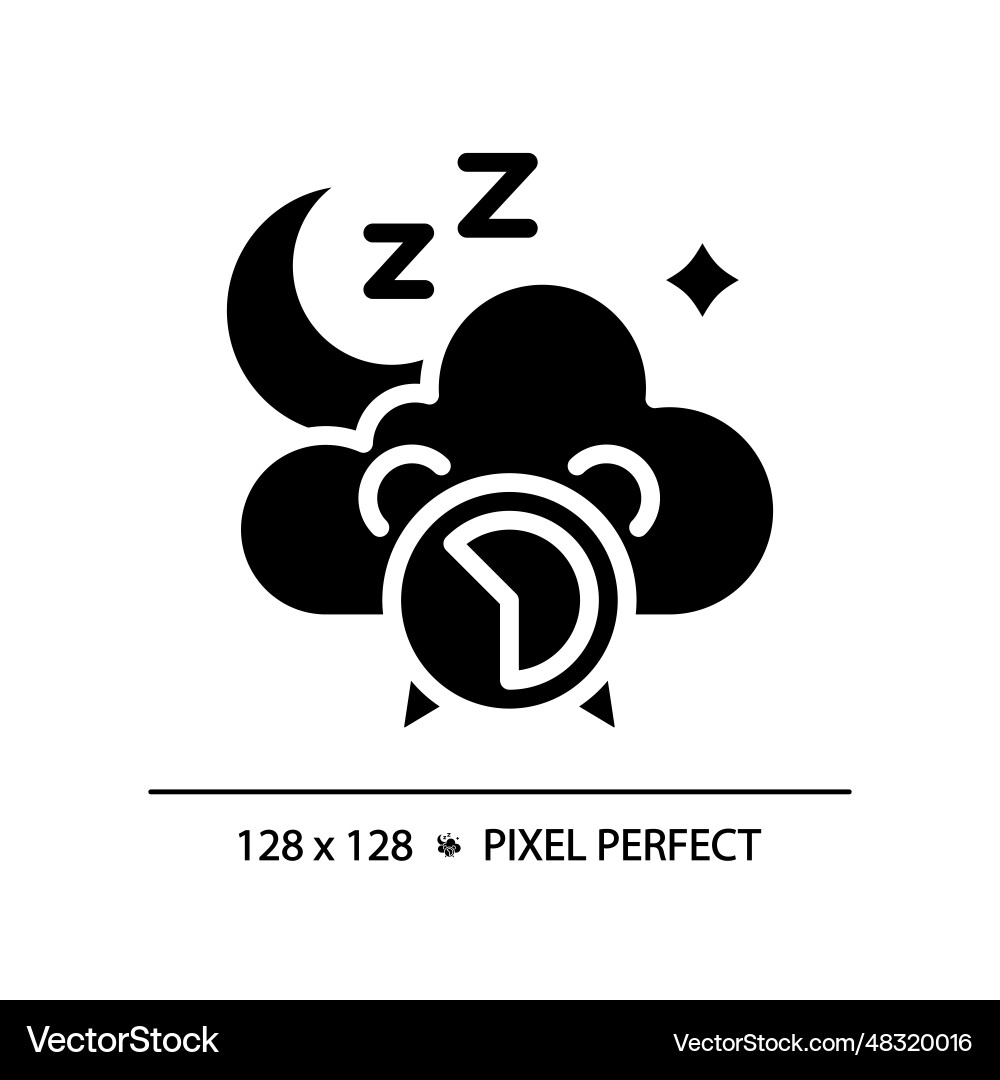 Pixel perfect good sleep glyph style black icon Vector Image