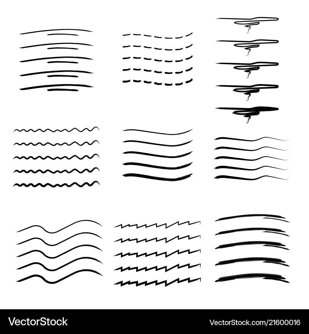 Set of hand drawn line Royalty Free Vector Image
