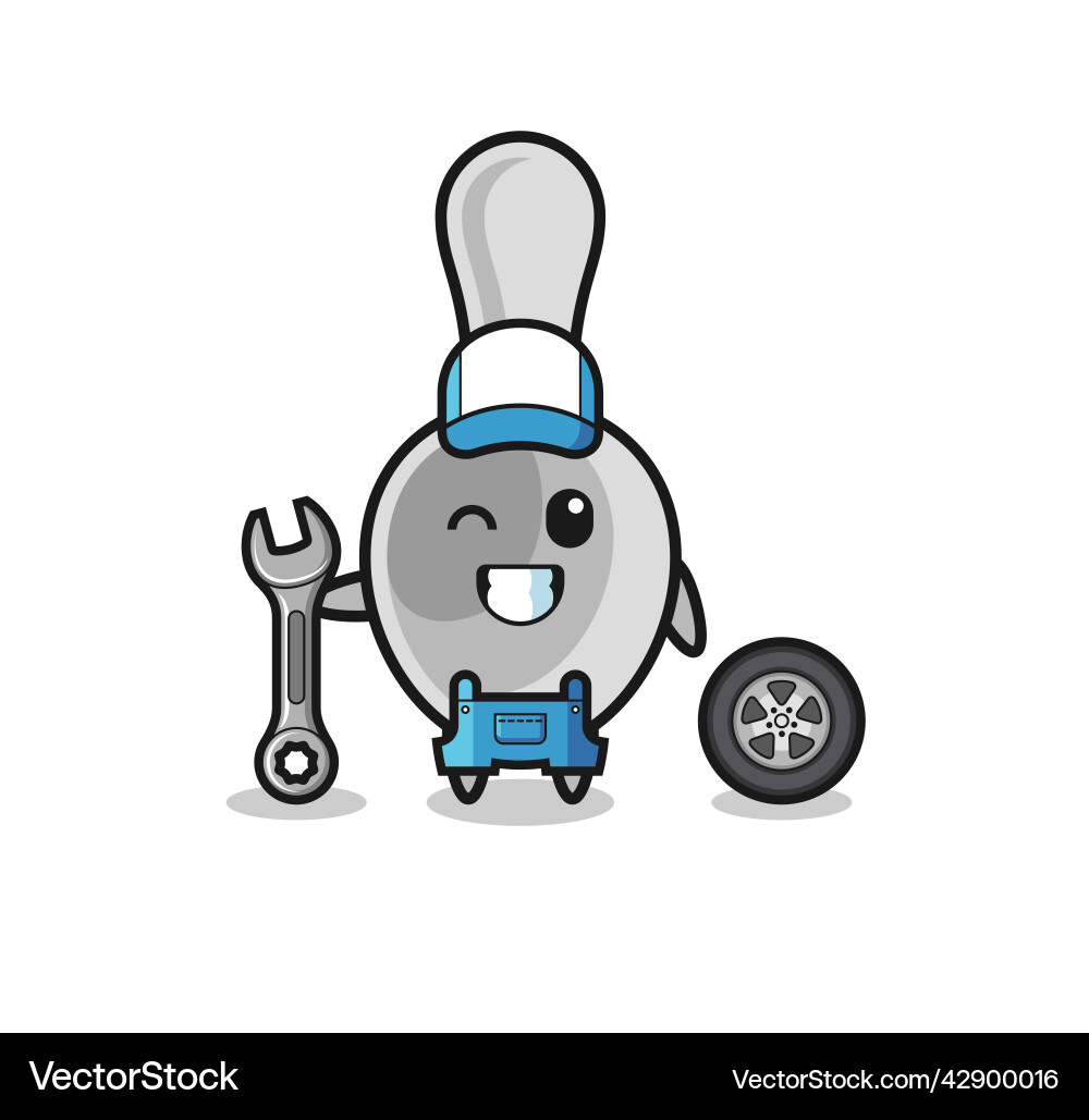Spoon character as a mechanic mascot Royalty Free Vector