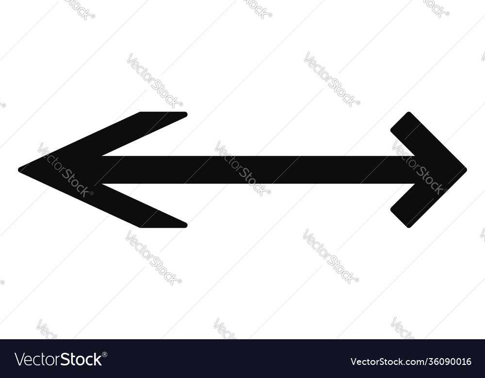 Two black arrows pointing both ways shaped Vector Image
