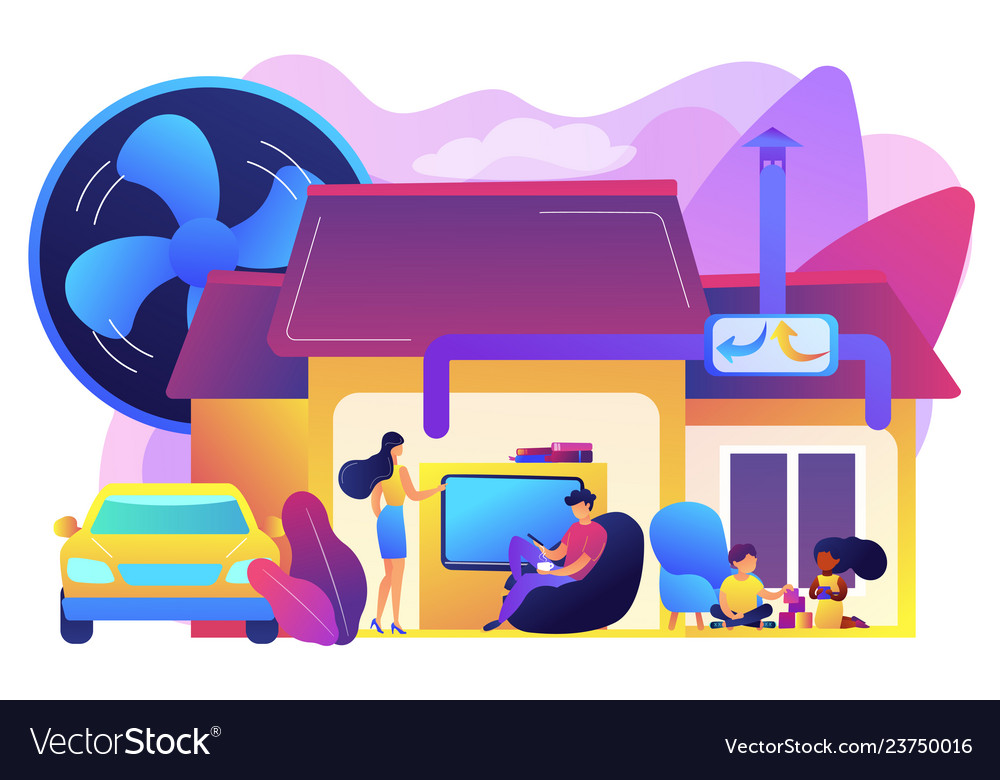 Ventilation system concept Royalty Free Vector Image