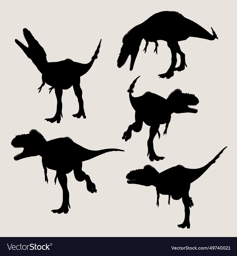 Alioramus dinosaur silhouette Royalty Free Vector Image