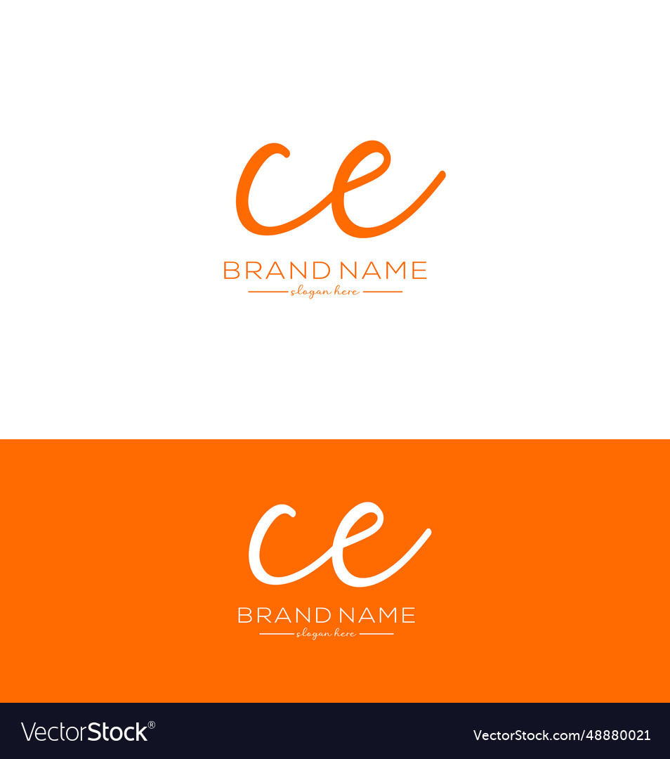 Ce letter handwriting signature logo ce icon ce Vector Image