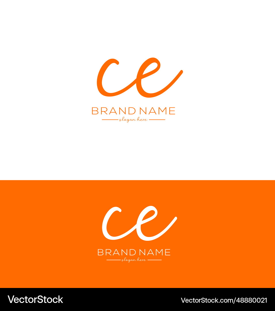 Ce letter handwriting signature logo icon Vector Image