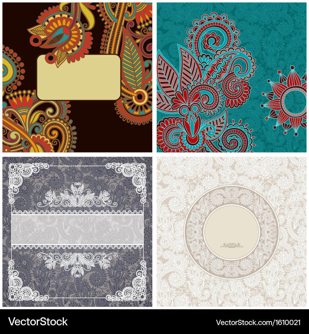 Collection of vintage ornamental template Vector Image