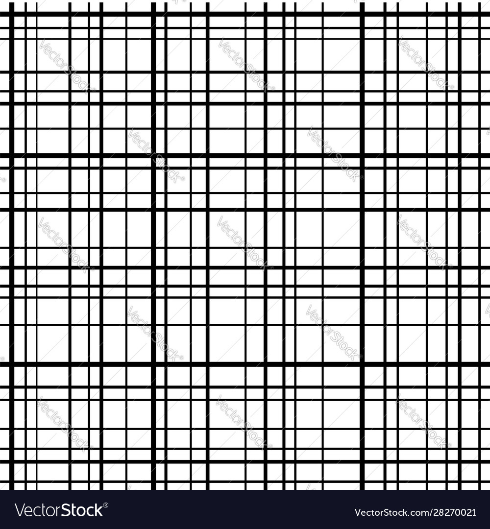 Cross line seamless pattern black grid lines Vector Image