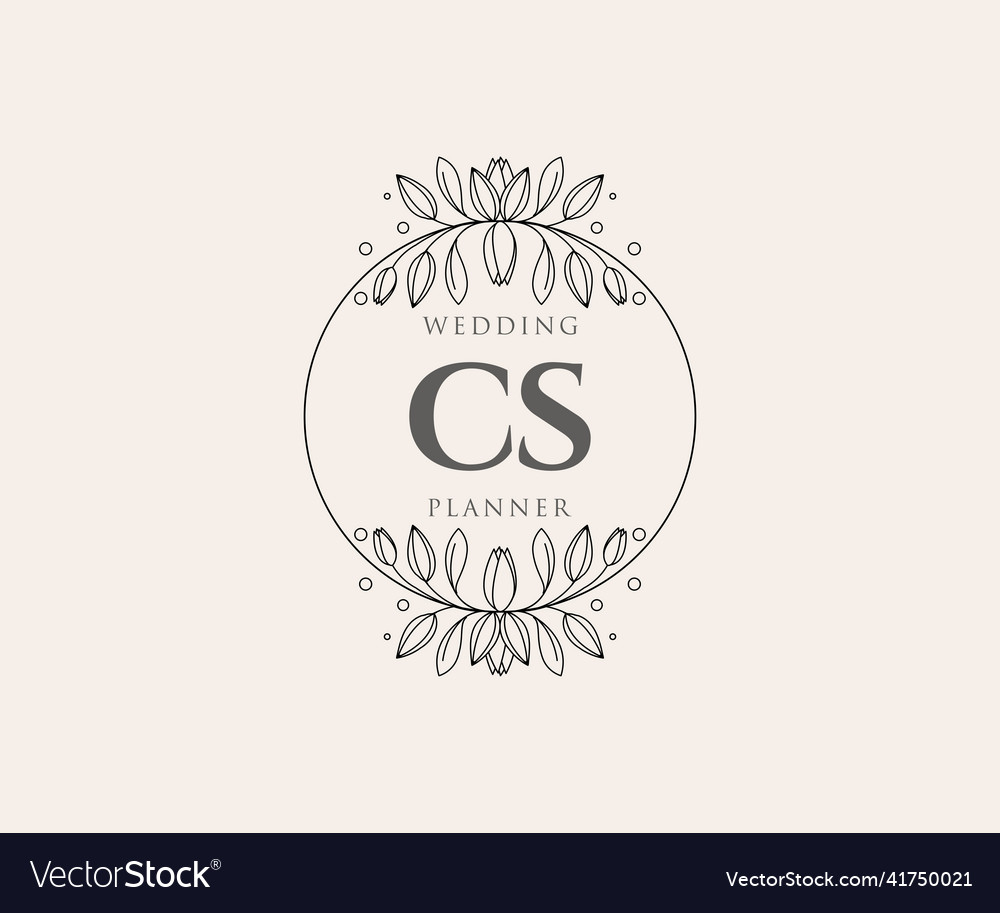 Cs initials letter wedding monogram logos Vector Image