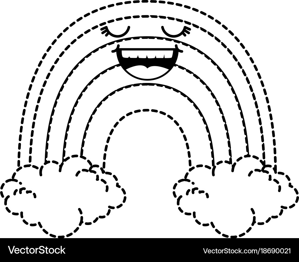 Cute rainbow kawaii character Royalty Free Vector Image