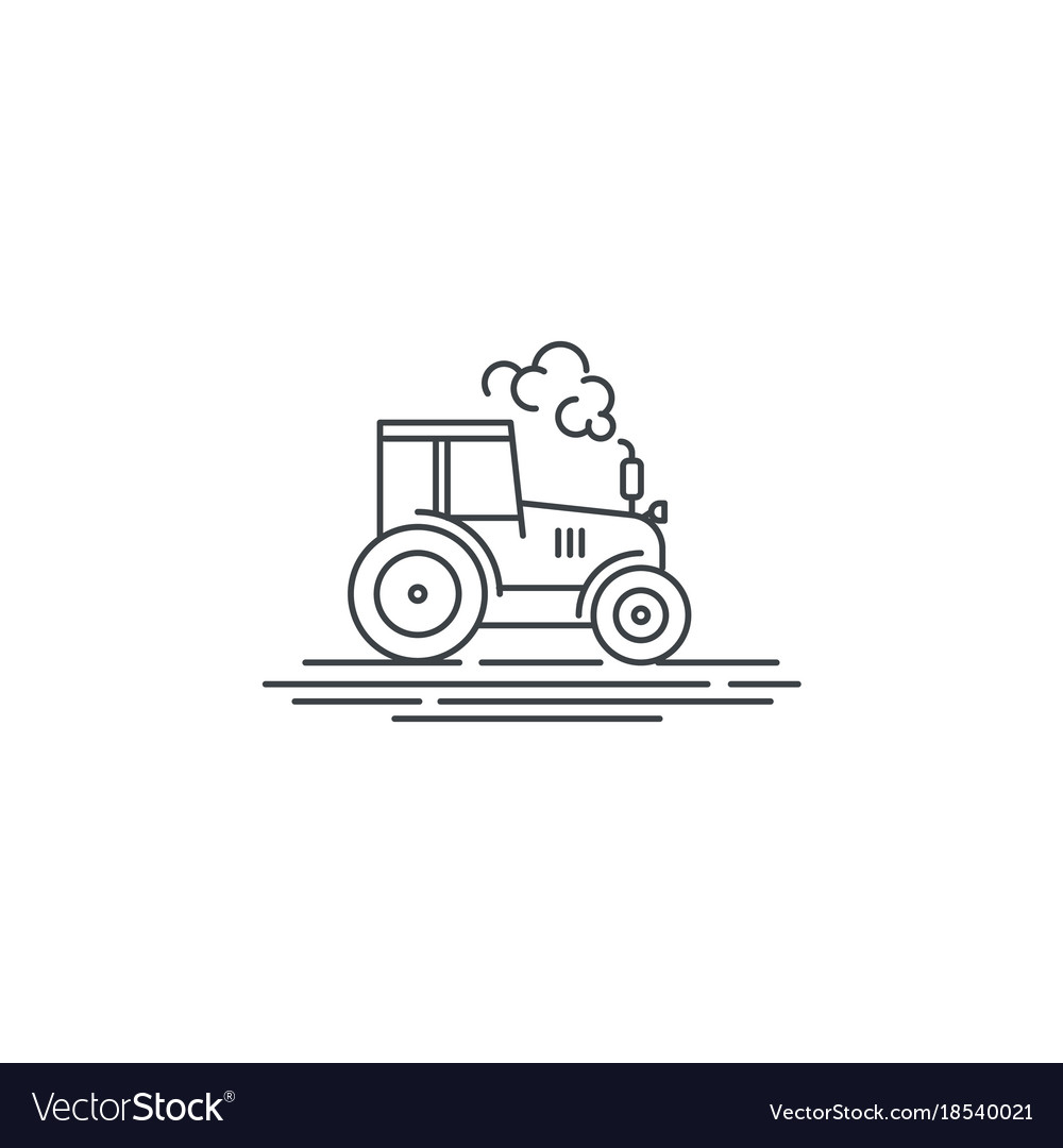 Farm tractor line icon outline of Royalty Free Vector Image Farm tractor line icon outline of Royalty Free Vector Image