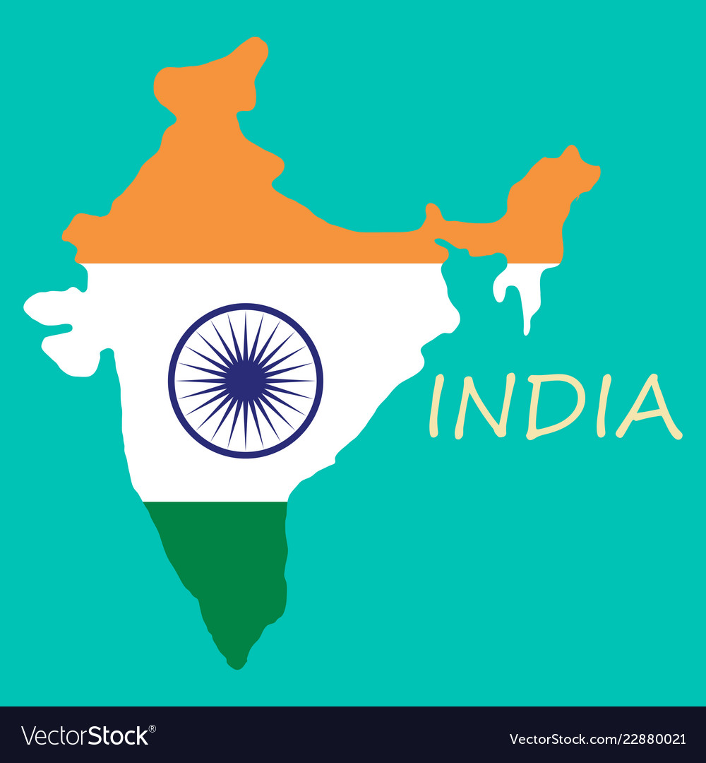 Flag map of india Royalty Free Vector Image - VectorStock