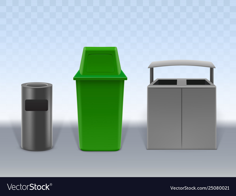 Garbage containers set on transparent background Vector Image