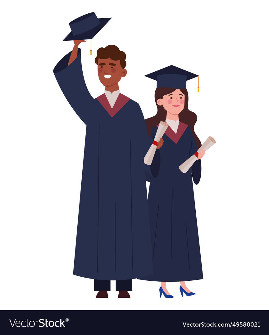 Graduation event students Royalty Free Vector Image
