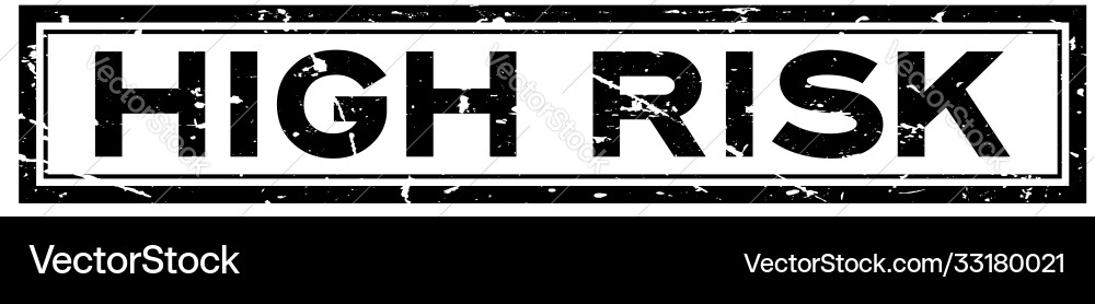Grunge black high risk word square rubber seal Vector Image