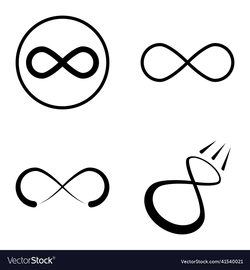 Infinity flat icon set isolated on white Vector Image
