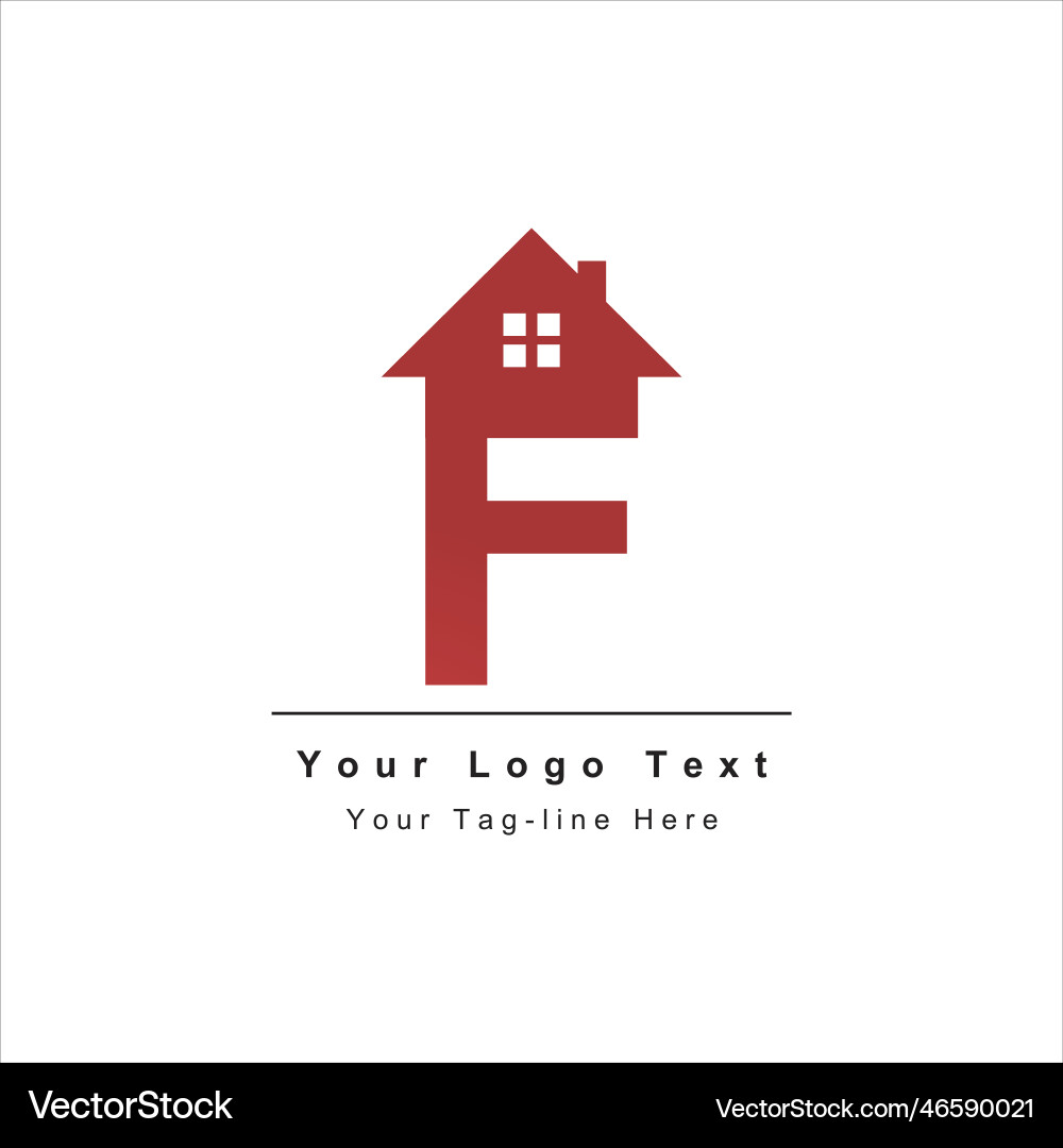 Initial f logo with real estate design icon Vector Image