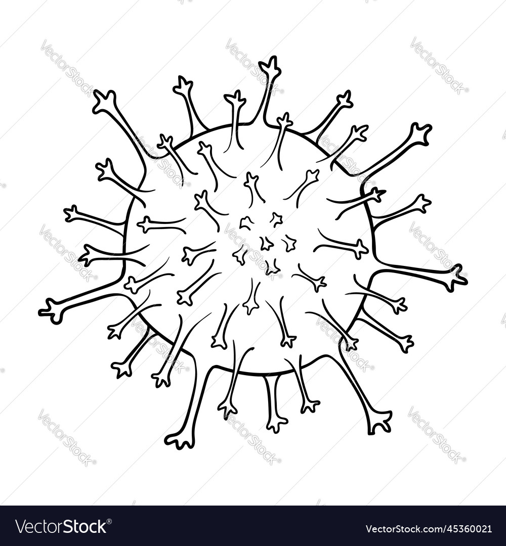 Monochrome black and white coronavirus covid-19 Vector Image
