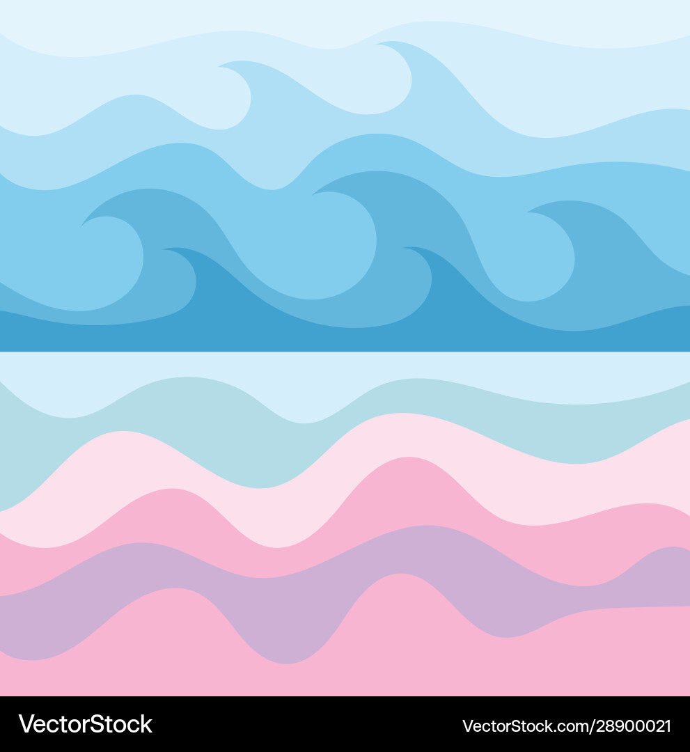 Paper art cartoon carve abstract waves background Vector Image