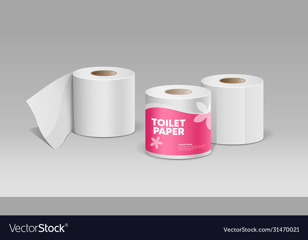 Plastic tissue roll package collections Royalty Free Vector