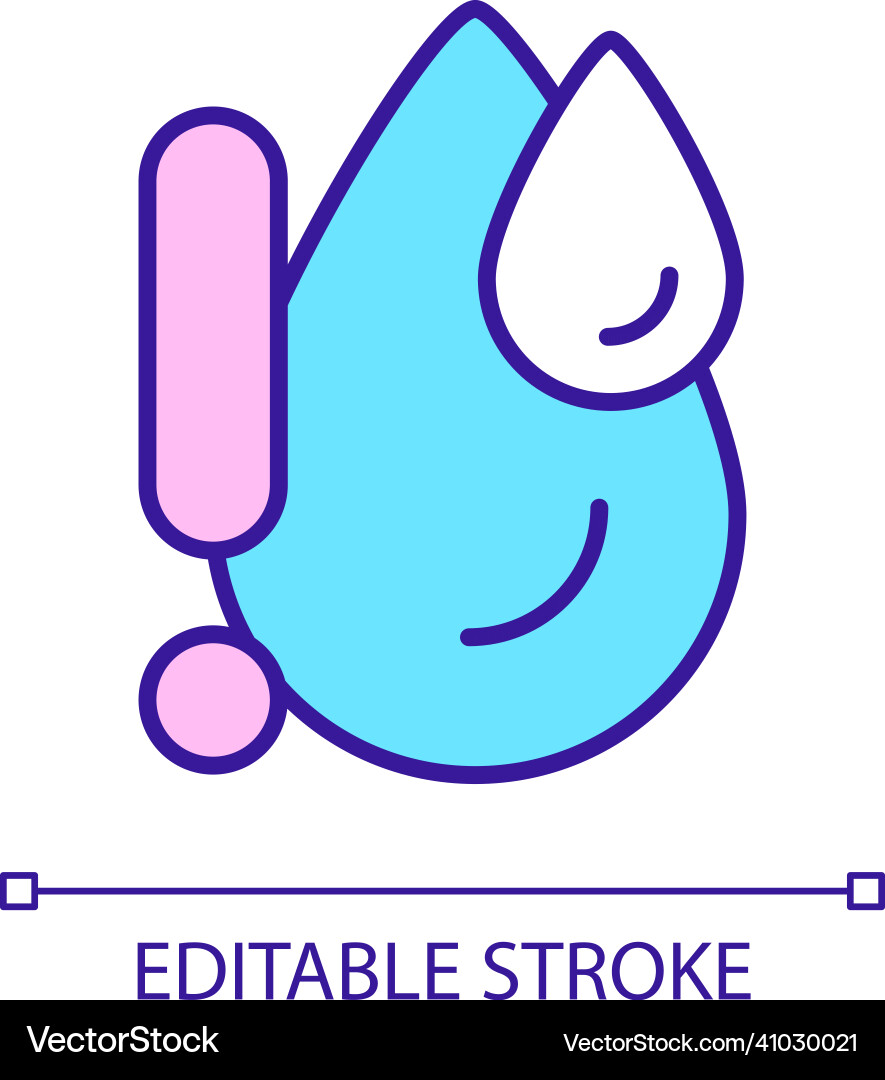 Prevent skin overhydration rgb color icon Vector Image