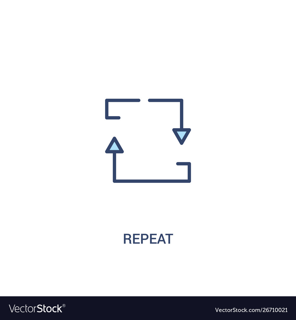 Repeat concept 2 colored icon simple line element Vector Image