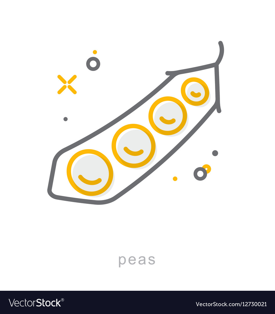 Thin line icons Peas Royalty Free Vector Image