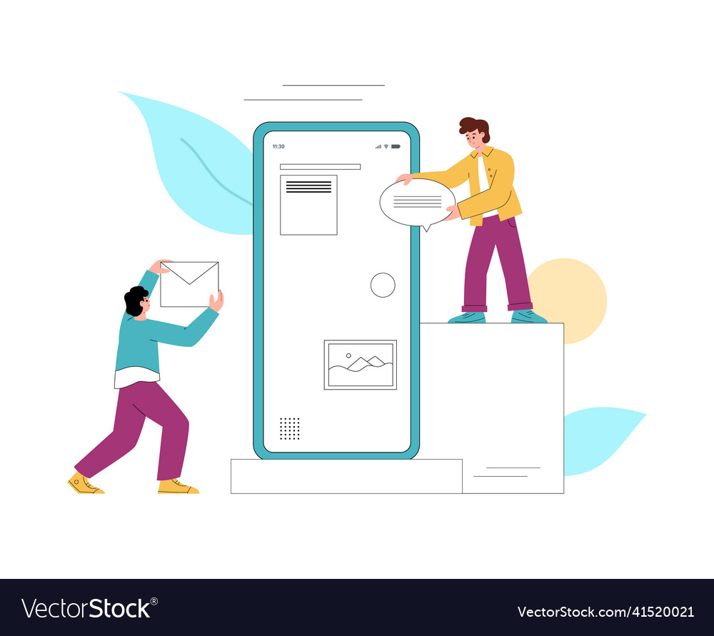Ux design process flat outline Royalty Free Vector Image