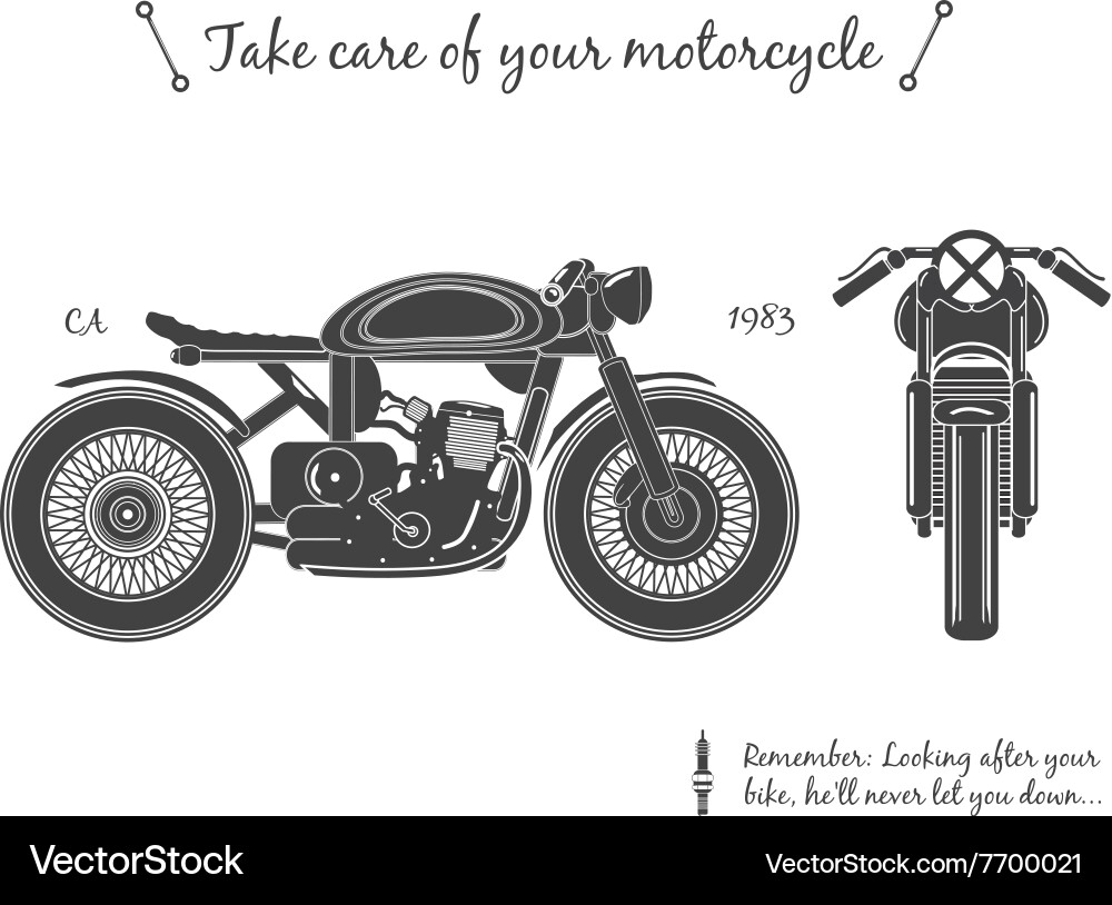 Vintage motorcycle infographic cafe racer theme Vector Image