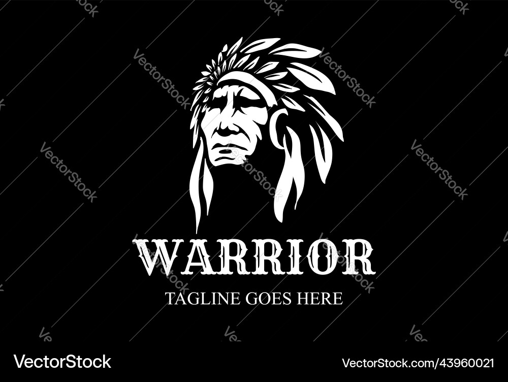Vintage retro american native indian chief Vector Image