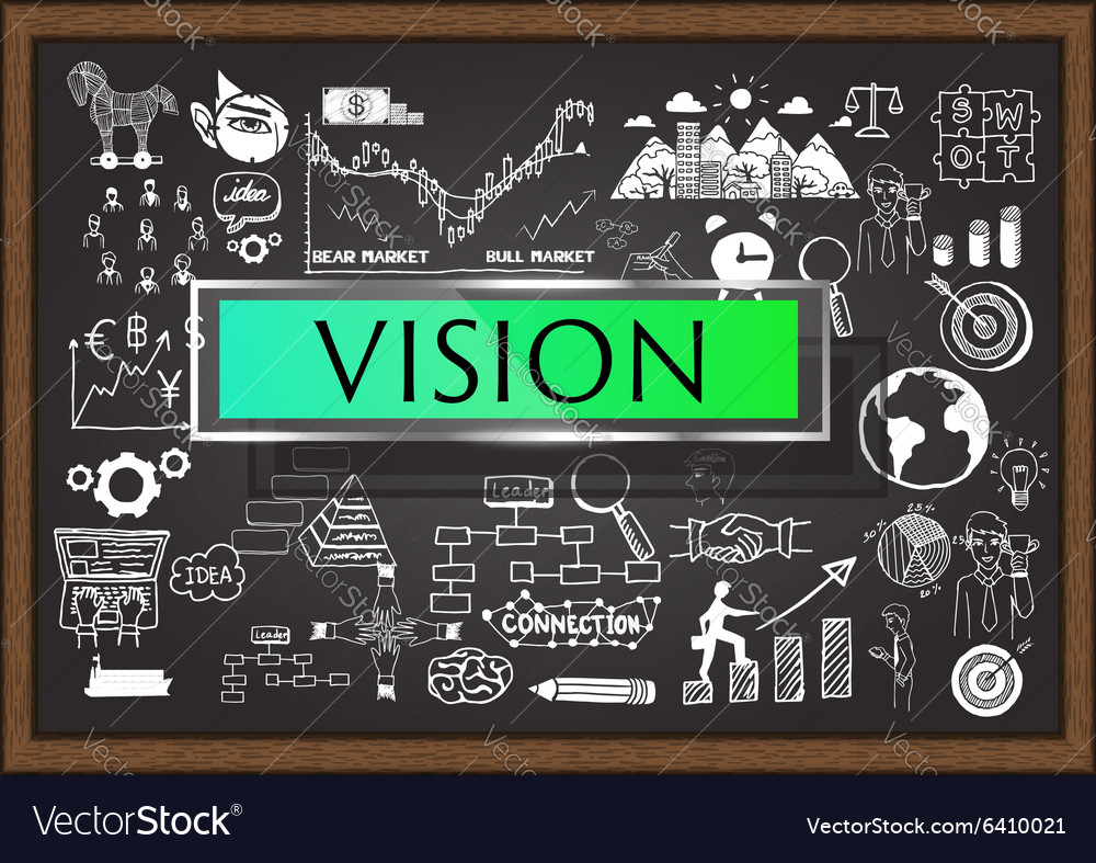 Vision on chalkboard Royalty Free Vector Image