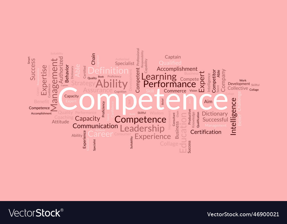 Word cloud background concept for competence Vector Image